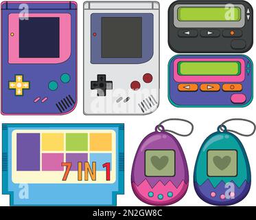 Retro objects and electronic devices illustration Stock Vector Image ...