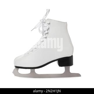 Stylish figure ice skate isolated on white, top view Stock Photo - Alamy