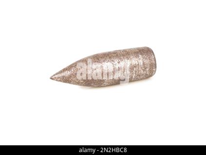 Rusty bullet from weapon isolated on white background Stock Photo - Alamy