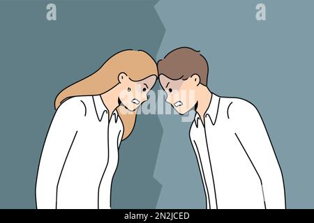 Furious man and woman confrontation at workplace Stock Vector Image ...