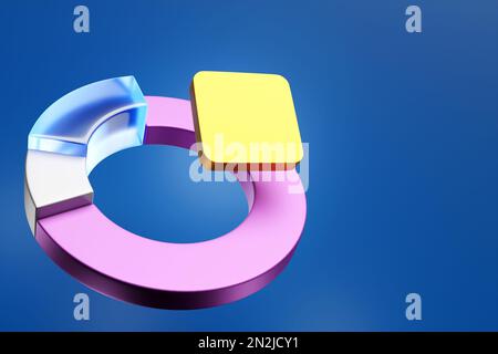 Pink pie chart with several divisions and place for your text, 3D ...