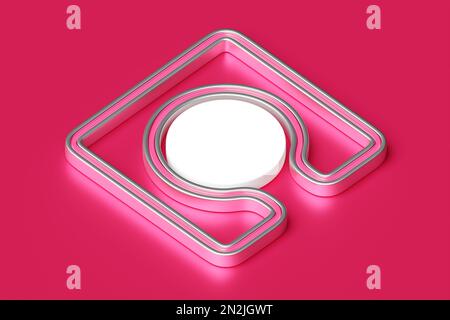 3D illustration of a pink node. Fantastic shape .Simple geometric ...