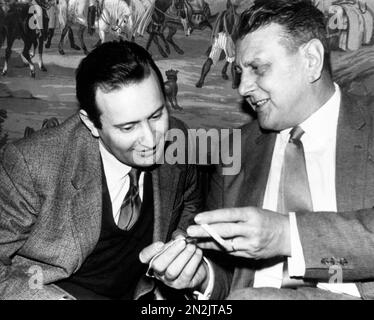 Otto Skorzeny, left, a former S.S Colonel now living in Madrid, Spain ...