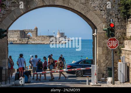 Rodos, Greece - August 2022 : View of the Virgin Mary`s Gate of Rodos ...