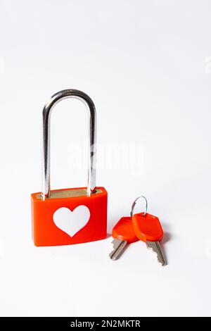 14 february, Keys with the heart as a symbol of love. Greeting card ...