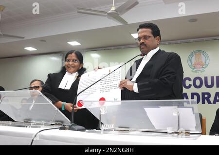 Five hon’ble additional Judges have been sworn in today to the High Court of Madras, by Hon’ble ...