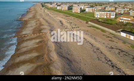 aerial view of rustington beach on the sussex coast Stock Photo - Alamy