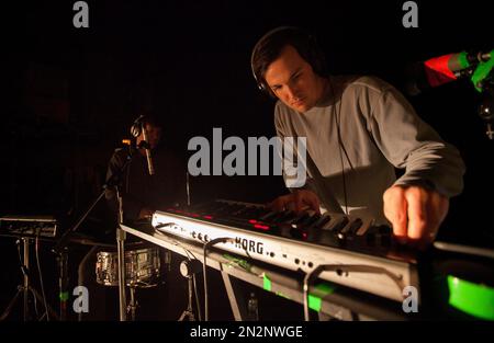 Band members of Chicago based Finley Knight perform at the “Insidious ...