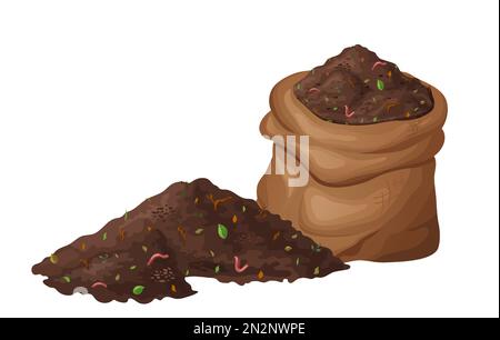 Soil with biodegradable organic waste and Compost text from cute pink ...
