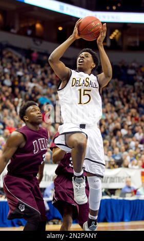 DeLaSalle forward Sacar Anim shoots against St. Paul Johnson in the ...