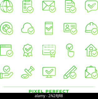 Checkmark pixel perfect gradient linear ui icon Stock Vector Image & Art - Alamy