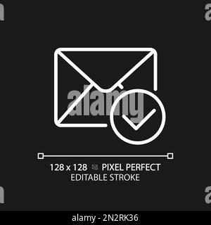 Checkmark pixel perfect white linear ui icon for dark theme Stock Vector Image & Art - Alamy