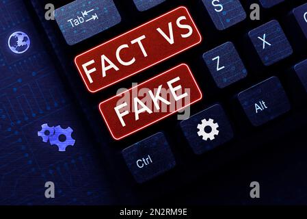 Conceptual display Fact Vs Fake, Business idea Is it true or is false ...