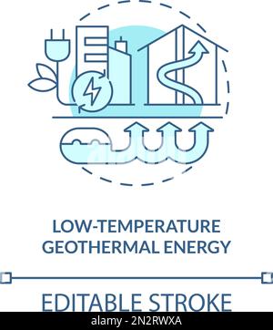 Low-temperature geothermal energy blue gradient concept icon Stock ...