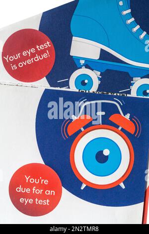 Eye test reminder letter from Boots Opticians Stock Photo - Alamy