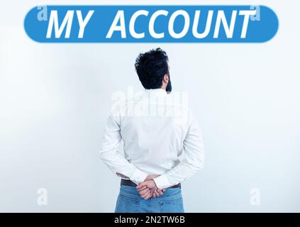 Text sign showing Account. Conceptual photo Record Statement financial ...