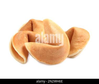 Set of tasty fortune cookies isolated on white Stock Photo - Alamy