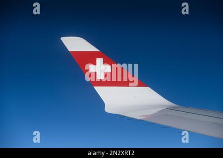 Flugzeug, Flügel, Swiss International Air Lines, Athen, Griechenland ...