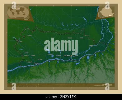 Calarasi, county of Romania. Elevation map colored in wiki style with ...
