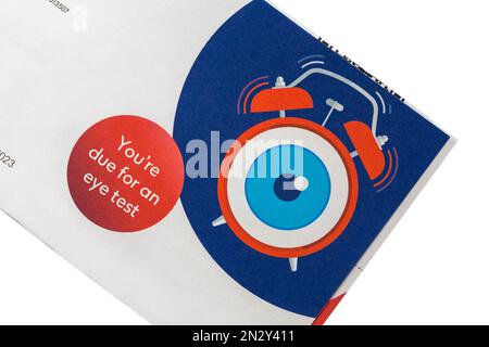 Eye test reminder letter from Boots Opticians Stock Photo - Alamy