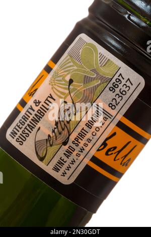 Label on arabella 2021 Merlot bottle of red wine - product of South ...