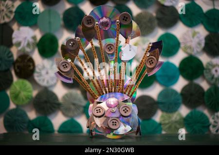 In this Feb. 2, 2015 photo, a Petizes da Penha carnival reveler poses ...