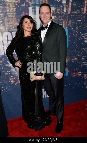 David Cone and Taja Abitbol attend the SNL 40th Anniversary Special at ...