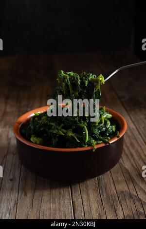 Cup of fried broccoli called friarielli typical neapolitan food Stock ...