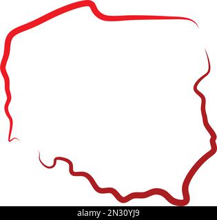 Poland logo. Sign with the map of country and colored stripes, vector ...