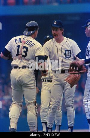 Detroit Tiger Lance Parrish (13) during a game from his 1984 season ...