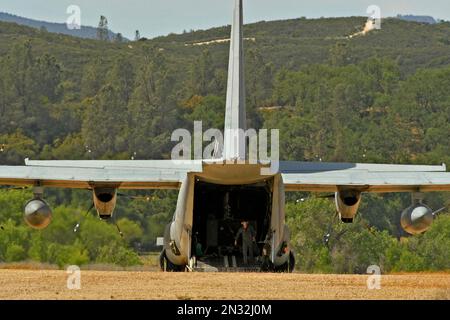 C-130 Hercules open cargo bay with 13th Marine Expeditionary Unit ...