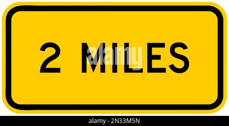 Distance in miles warning sign Stock Photo - Alamy
