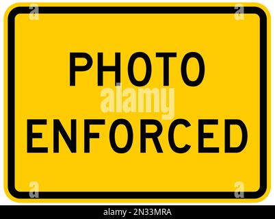 photo enforced warning sign Stock Photo - Alamy
