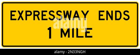 Expressway ends warning sign Stock Photo - Alamy