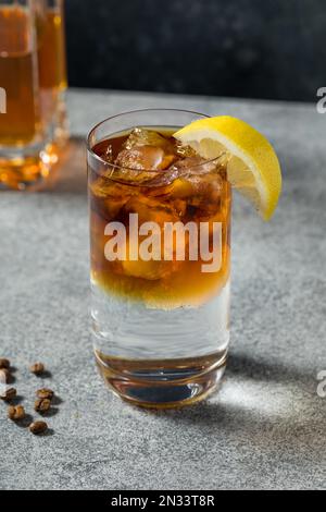 Boozy Cold Bourbon Quick Start Cocktail with Tonic and Coffee Stock ...