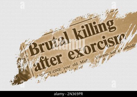 Brutal killing after exorcism - news story from 1975 newspaper headline ...
