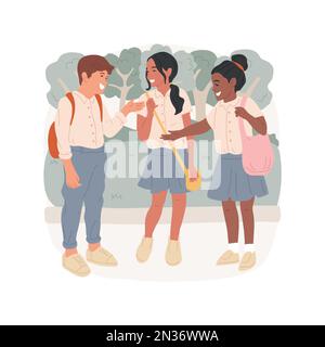 Public Charter school isolated cartoon vector illustration set ...