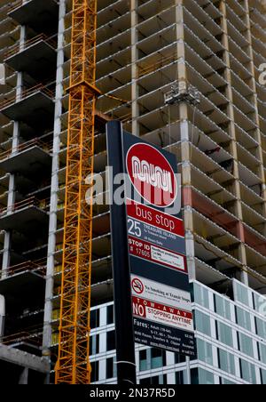 MUNI Bus Stop sign on the Geary Street San Francisco USA Stock Photo ...