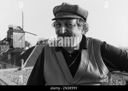 French actor Jacques Fabbri poses at home, Paris, France, 1989 Stock ...