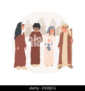 Christian rituals isolated cartoon vector illustration set. Catholic ...
