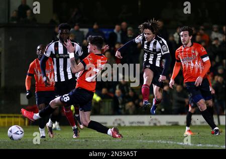 Danilo Orsi scores during the FA Cup fourth round replay football match ...