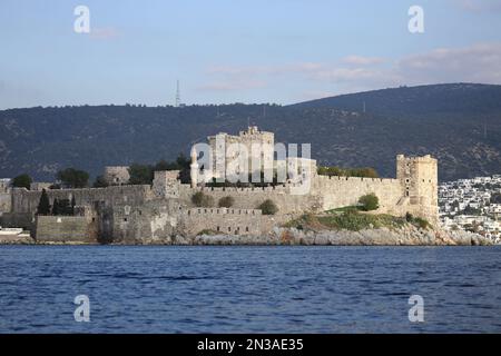 Bodrum Castle view from beach. Bodrum is populer tourist destination in ...