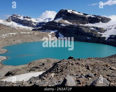Iceberg Lake upstream from above Bow Falls,the source of Bow River ...
