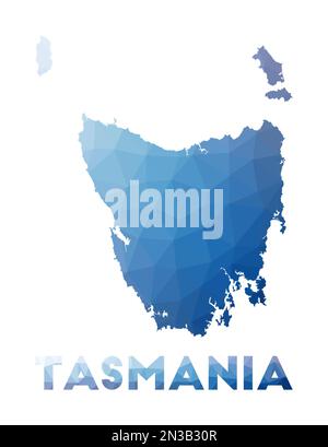 Network map of Tasmania. Island digital connections map. Technology ...
