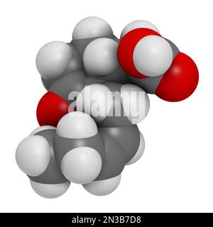 Jasmonic acid (jasmonate, JA) plant hormone molecule. 3D rendering ...