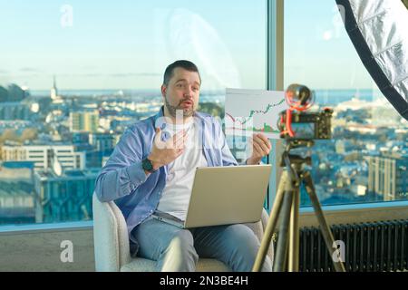 Man making video blog Stock Photo - Alamy