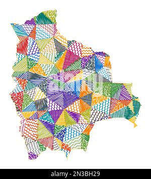 Hand Drawn Doodle Map Of Bolivia. Vector Illustration Stock Vector Image & Art - Alamy