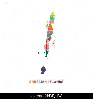 Andaman Islands map. Map of the island with beautiful geometric waves ...