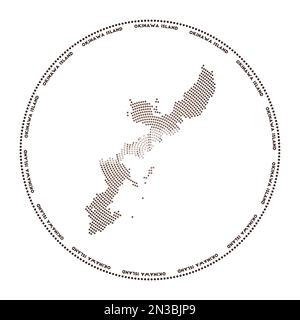 Okinawa Island icon. Round logo with map and title. Stylish Okinawa ...