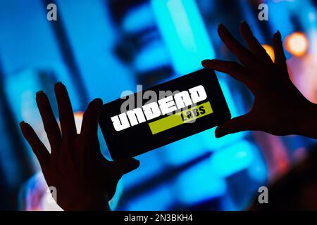 In this photo illustration, the Undead Labs logo is displayed on a ...